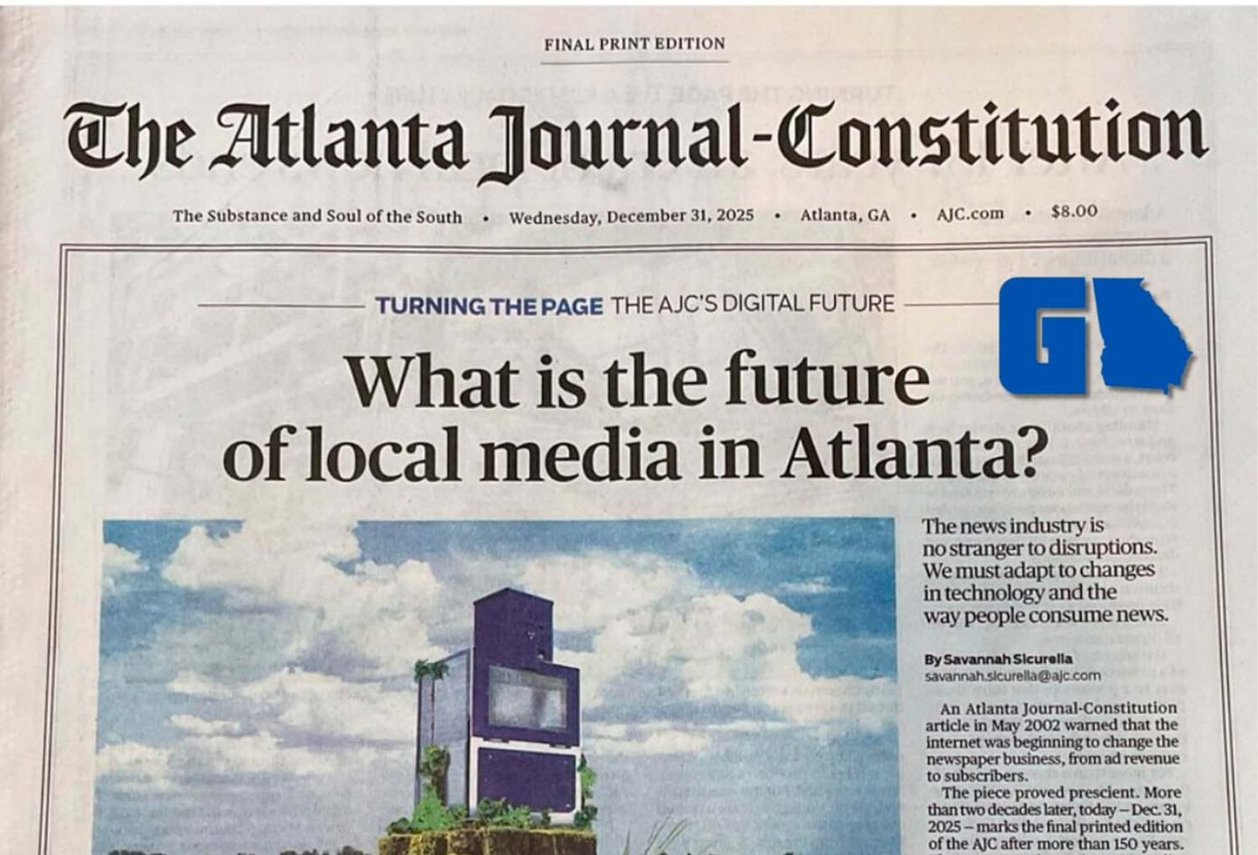 El cierre de la edición impresa del Atlanta Journal-Constitution ...